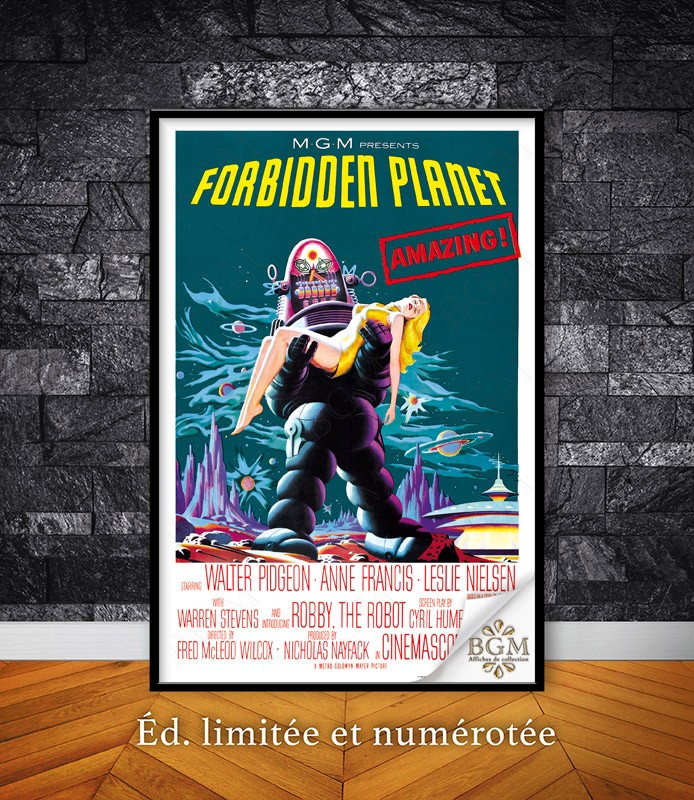 FORBIDDEN PLANET Collector's movie poster (1956) Leslie Nielsen, Anne ...