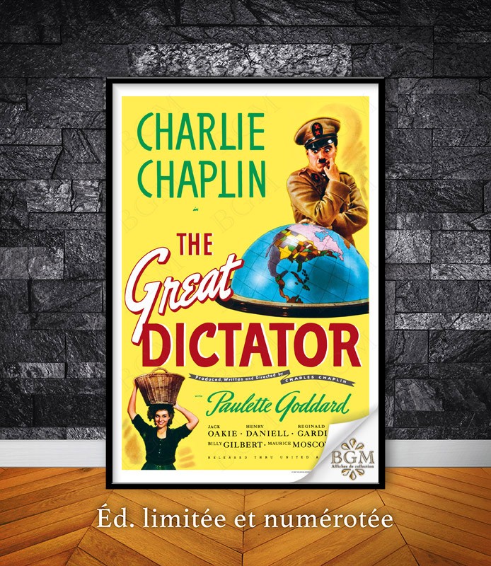THE GREAT DICTATOR Collector's movie poster (1940) Charles Chaplin ...